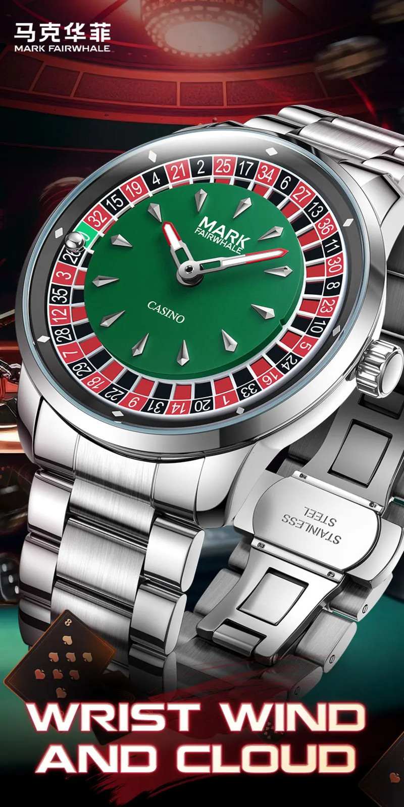 Mark Fairwhale 5031 Men Funny Quartz Watch recessed wheel design Arabic ...