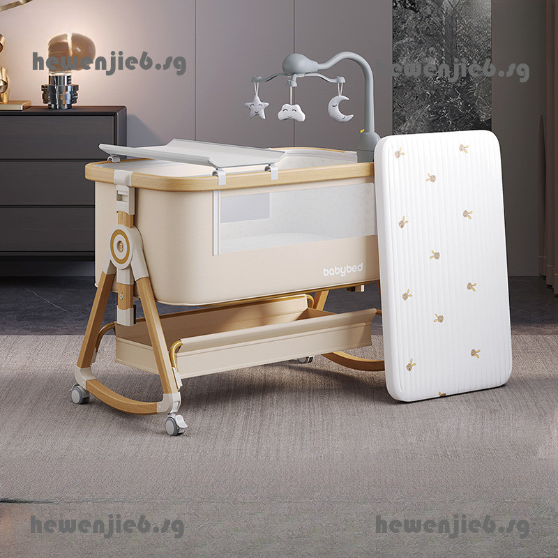 Kids Bed Portable Baby Cot Multifunctional Baby Bed Cradle Bed Rail ...