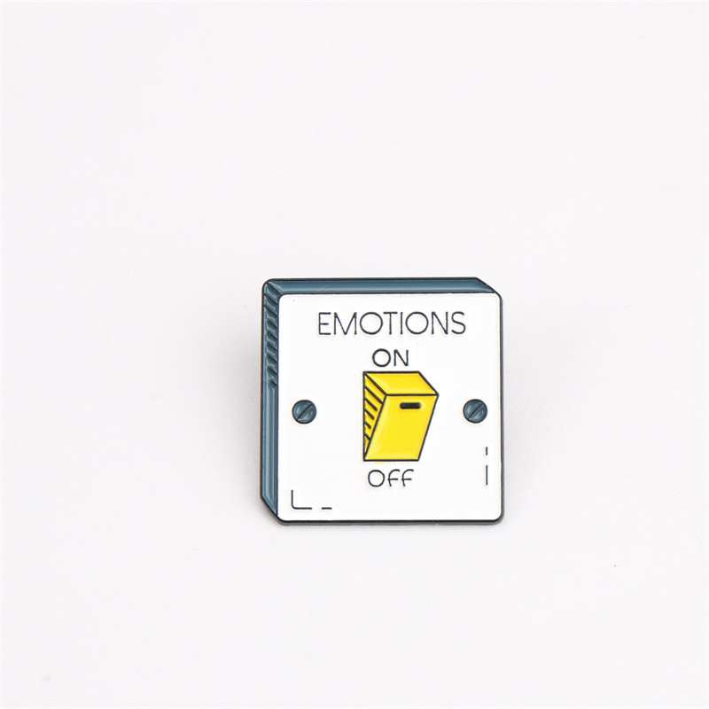 Quirky "Emotions On/Off" Switch Enamel Pin，Perfect for Those Who Love ...