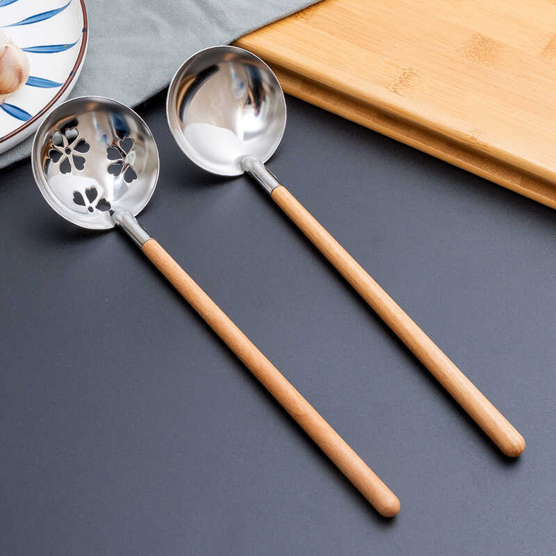 Japanese Style Soup Spoon Household Long Handle Congee Spoon Hotel ...