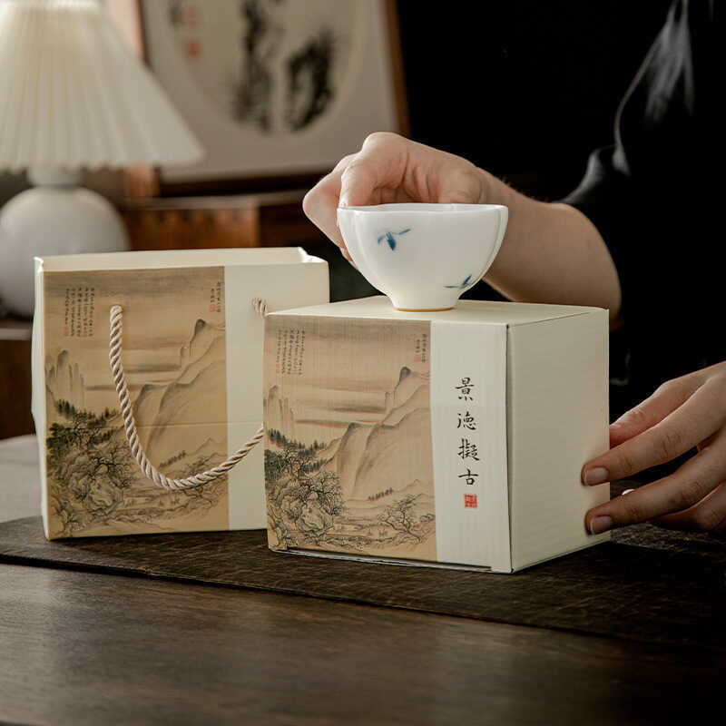 White Ru Kiln Tea Cup Household Open Piece Hand-Painted Orchid Ceramic ...