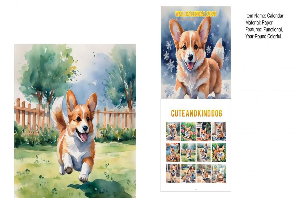 BIL Family Gift Calendar 2026 Corgi Calendar Adorable Corgi Wall ...