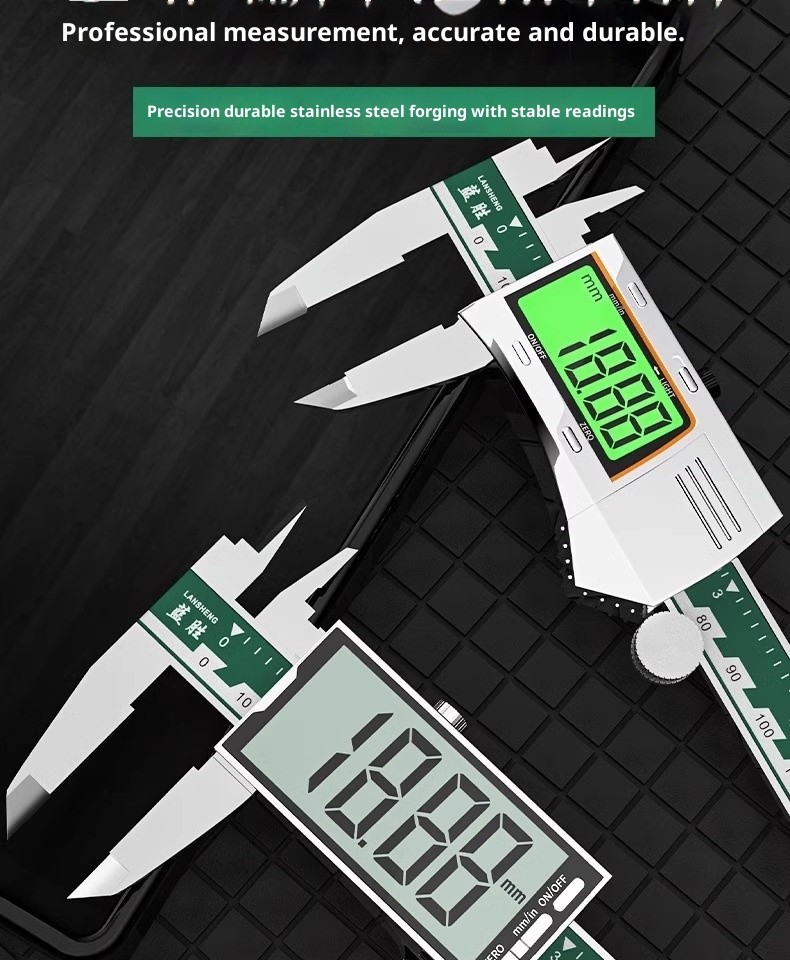 Digital Vernier Caliper Stainless Steel Electronic Measuring Tool High ...