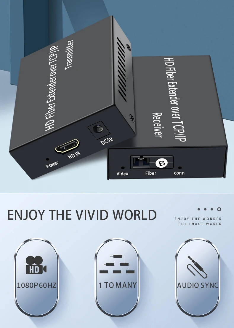 3Km HDMI Fiber Extender over IP SC Fiber Optical Cable 20Km 1080P HDMI ...