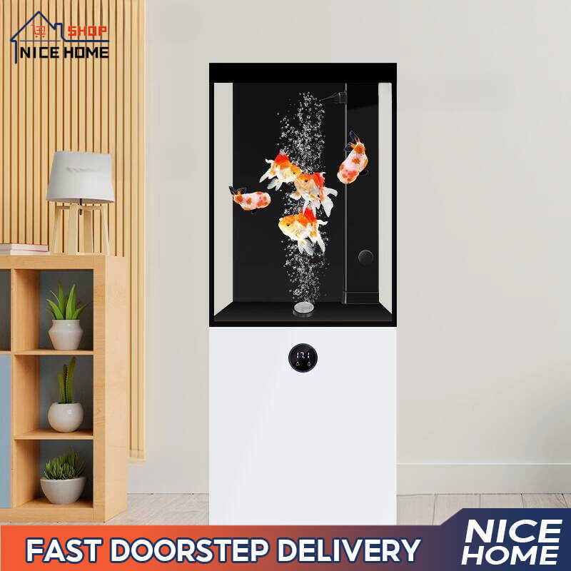 Model Side Table Ultra White Glass Bottom Filter Fish Tank No Water ...