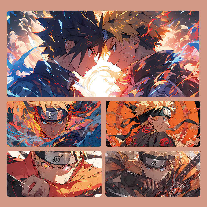 Anime Naruto Mouse Pad Naruto Sasuke Kakashi Oversized Thick Konoha ...