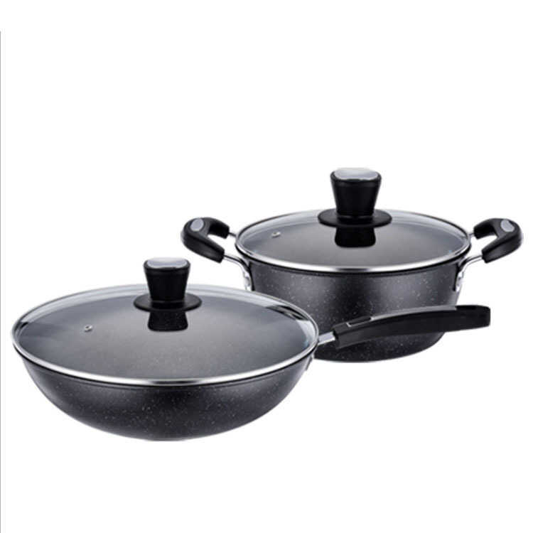 Fust Black King Kong Medical Stone Wok Medical Stone Non-Stick Pan ...