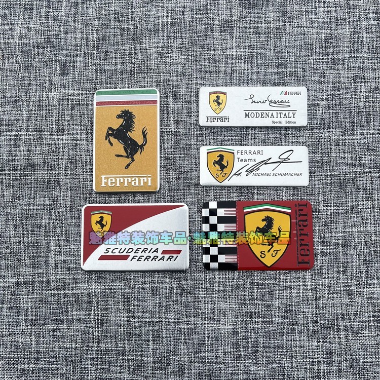 ** STOCK/Suitable for FERRARI Car Label Metal Sticker FERRARI Team Thin ...