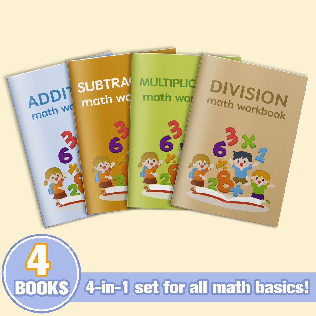 Math Workbook Set for Kids—Addition, Subtraction, Multiplication ...
