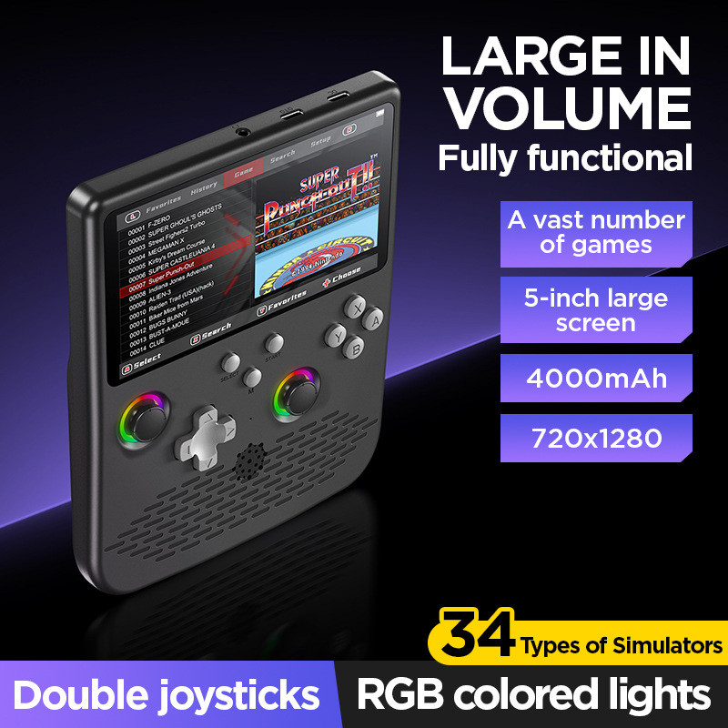 Christmas gifts Upgraded H5 HD Screen Retro Handheld Video Game Console ...