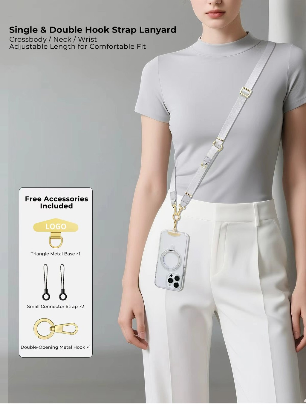 Anvers 140cm Crossbody Strap for iPhone 17 Series – Adjustable Lanyard ...