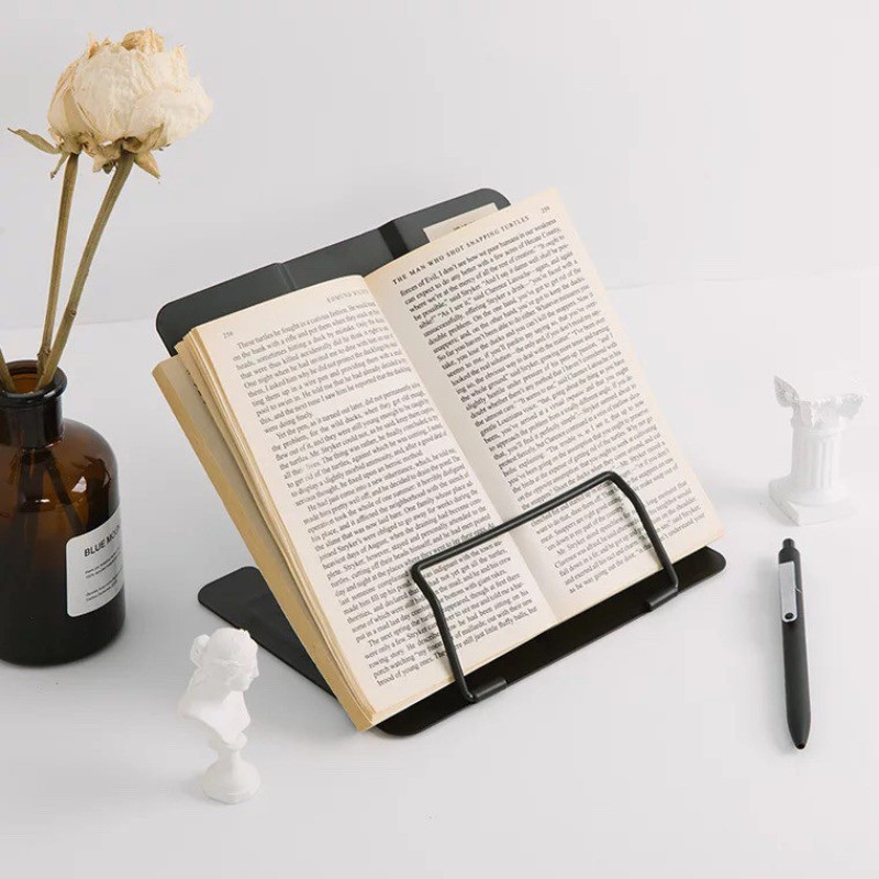 Adjustable Reading Rack Portable Desktop Book Holder Metal Reading Rest ...