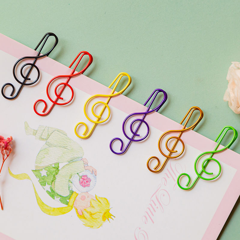 Colorful Metal Musical Note Paper Clips Music Stationery Treble Clef ...