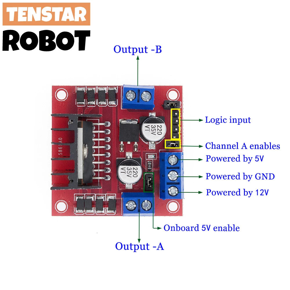 L298N DriverBoard Module L298N Stepper Motor Smart Car Robot Breadboard ...