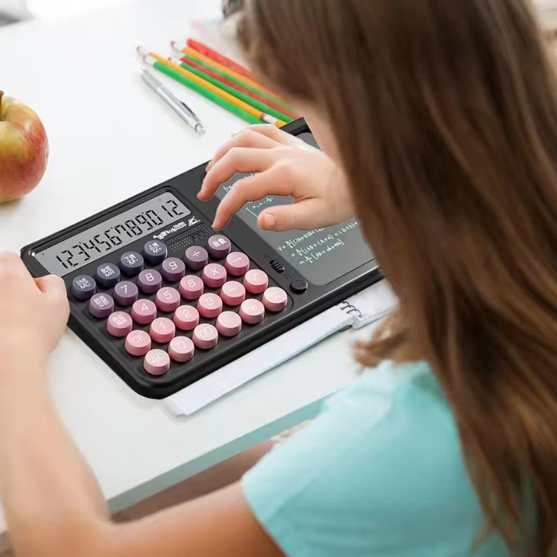 2 in 1 Calculator with Notepad Voice 12 Digits Function Calculators ...