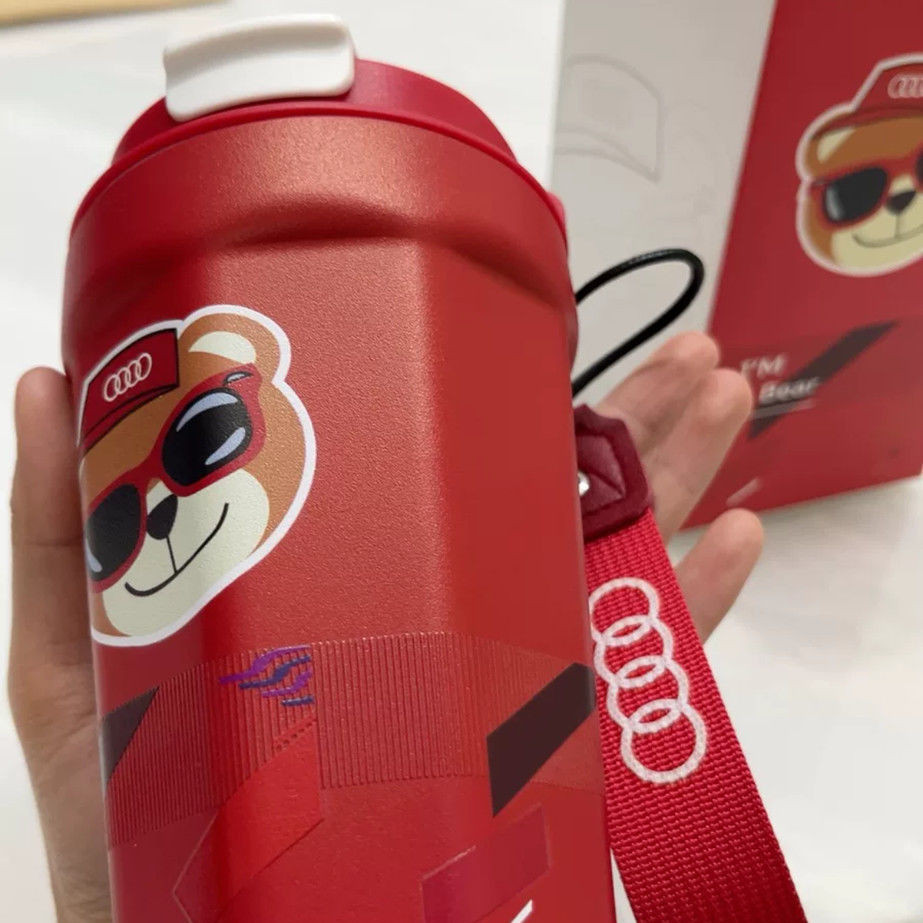 Audi Bear Octagonal Cup 316 Stainless Steel Thermos Car Portable Rope ...