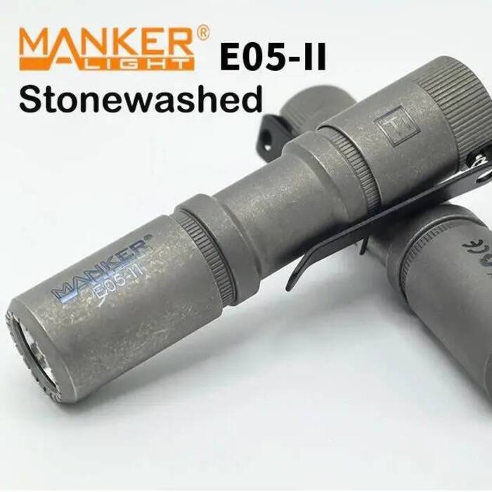 Manker E05 II Ti Stonewashed Titanium 1300 Lumens EDC Flashlight ...