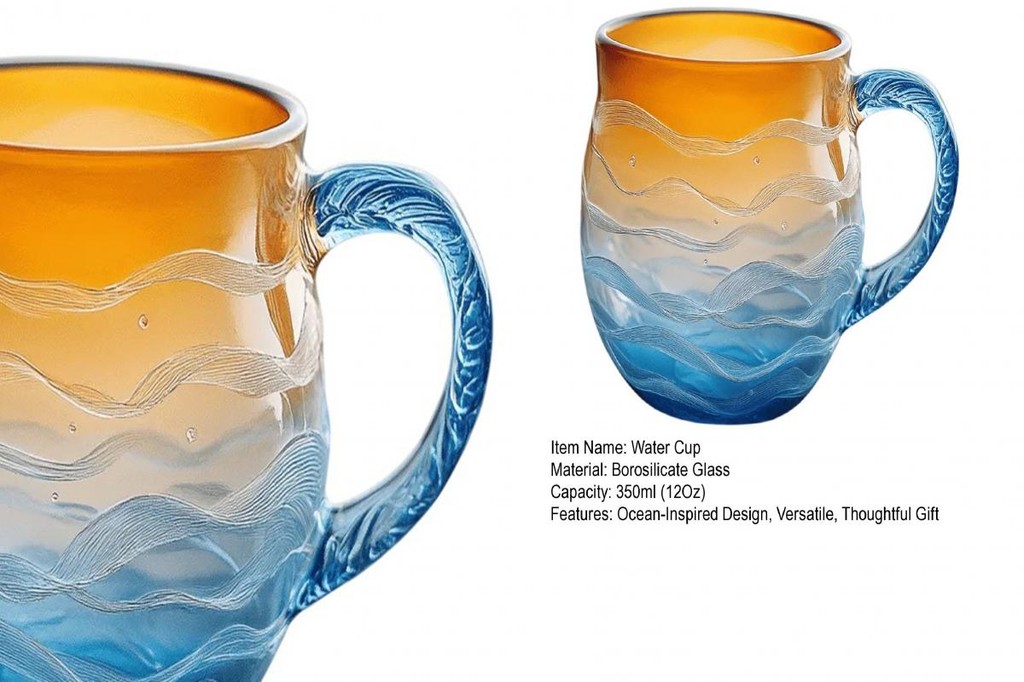 livecity| Ocean-themed Water Cup Nature-inspired Drinkware Ocean Wave ...