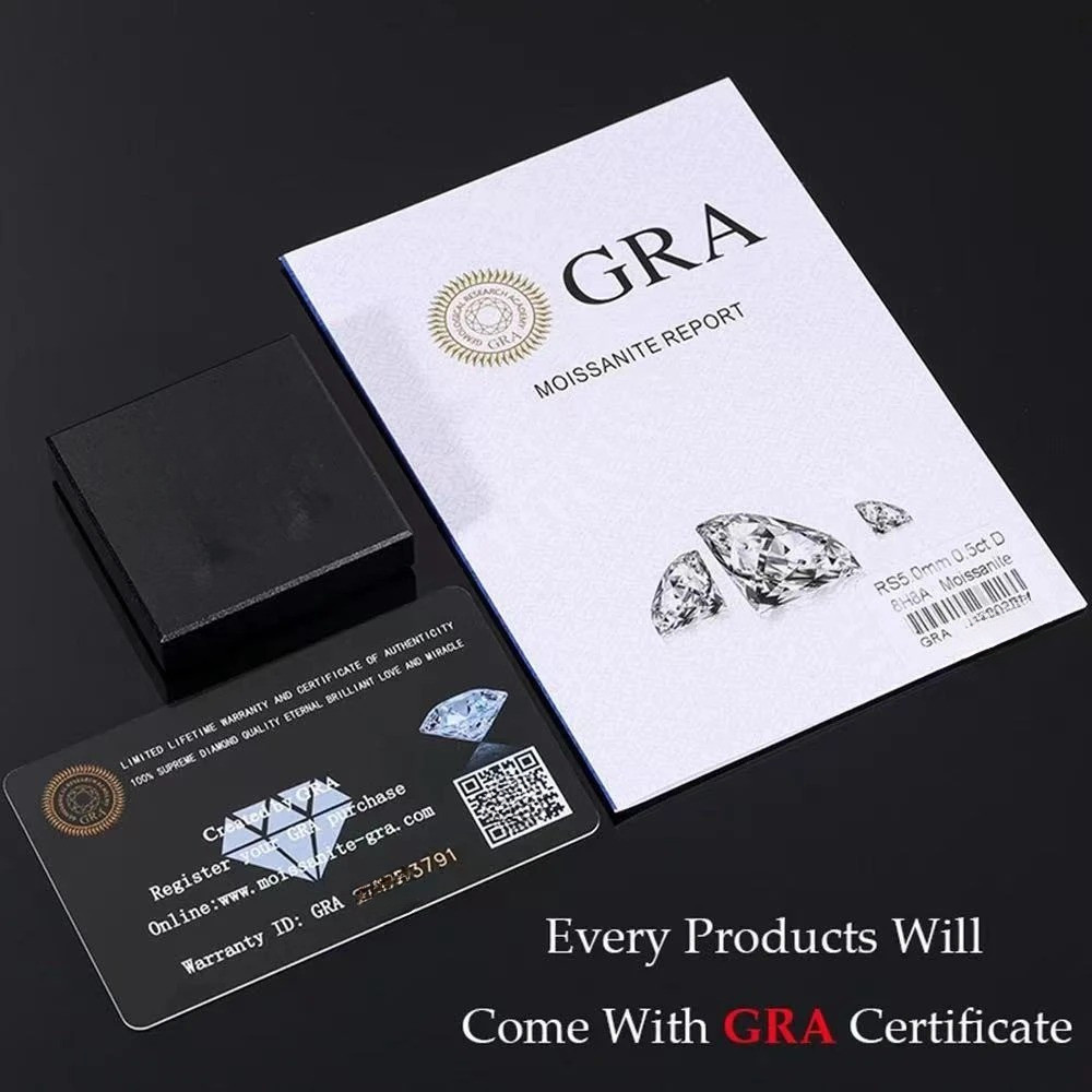 Real Moissanite Earrings D Color Round 3/4/5/6.5MM S925 Silver For ...