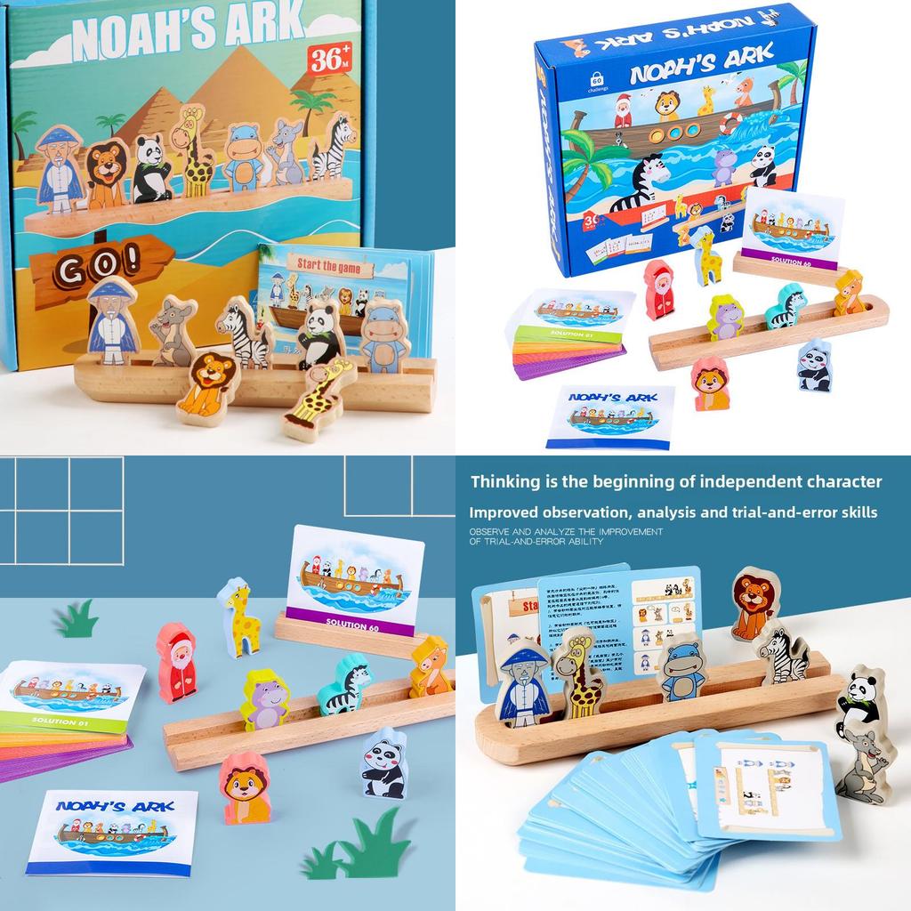 Noahs Eco Friendly Ark Wooden Blocks For Early Learning Playtime And ...