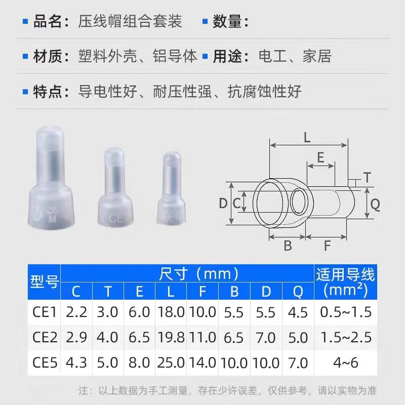 Nipple Crimp Cap Quick Wire Terminal Electrical Wire Connector Closed ...
