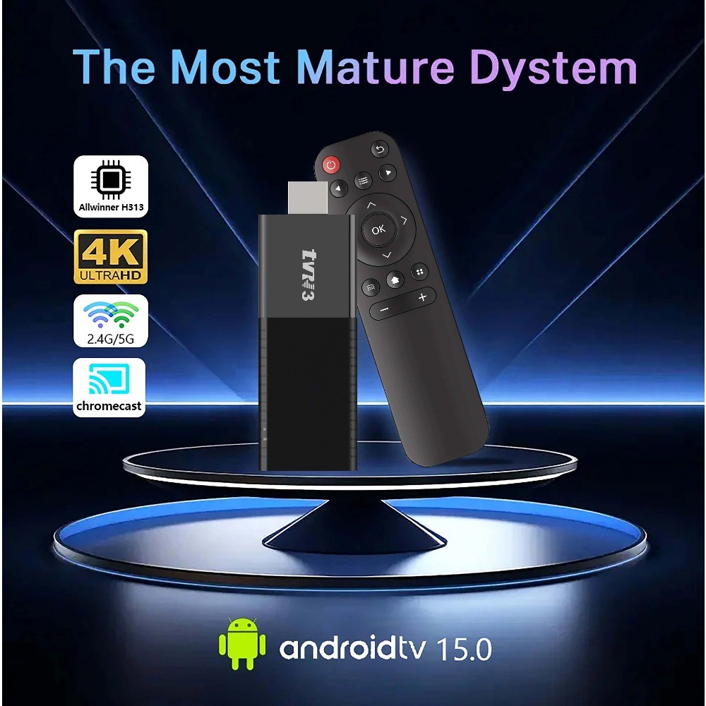 TVR3 Wireless HDMI TV Stick Android 15 2.4G&5G Dual Wi-Fi Allwinner ...