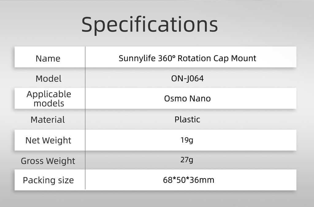 Suitable for DJI Osmo Nano Outdoor Brim Clip Adjustable Horizontal ...