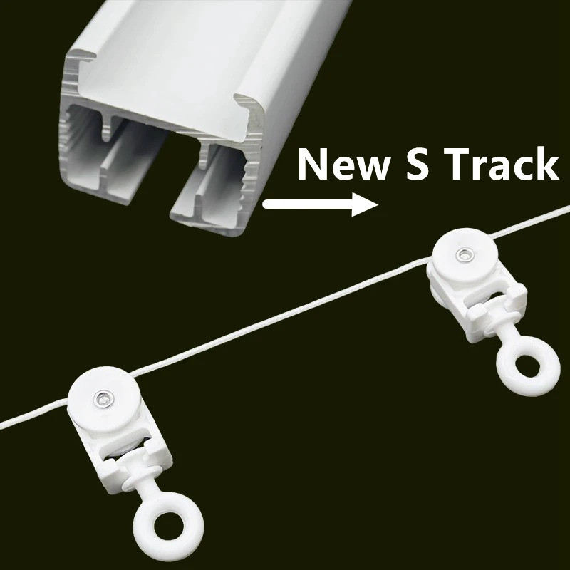 Ripple Fold Curtain Track Runner Motorized S-Wave Curtain Rail Runner ...
