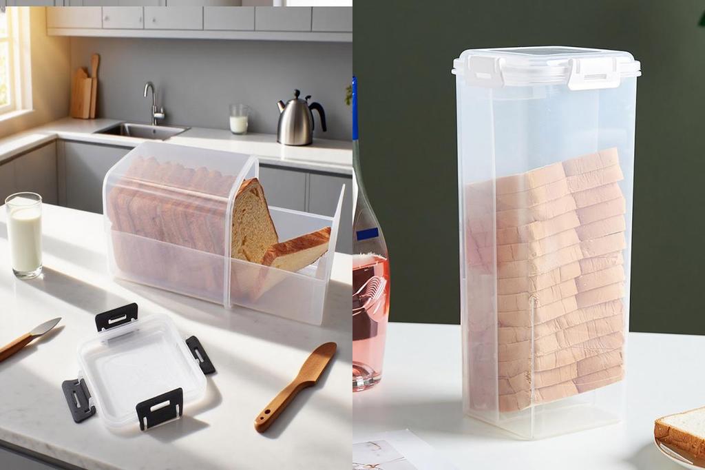 SF_ Bread Keeper with Drawer Airtight Bread Box Transparent Bread ...