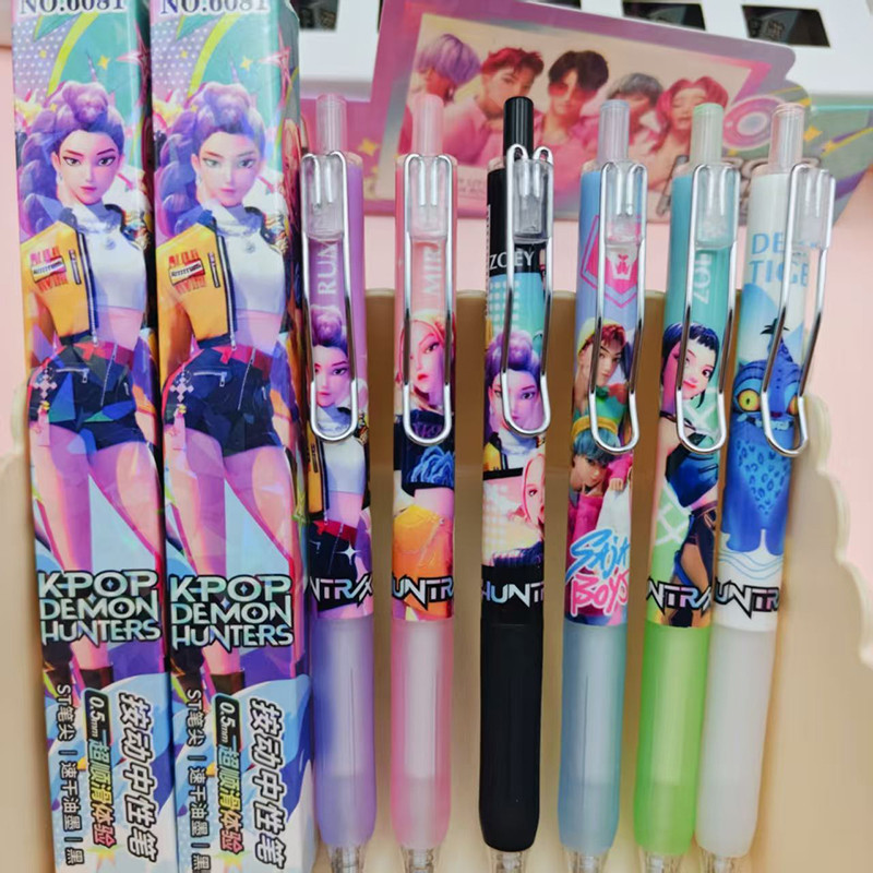 K-Pop Huntrix Ballpoint Pens Rumi Zoey Mira Printed Pencil Girl Group ...