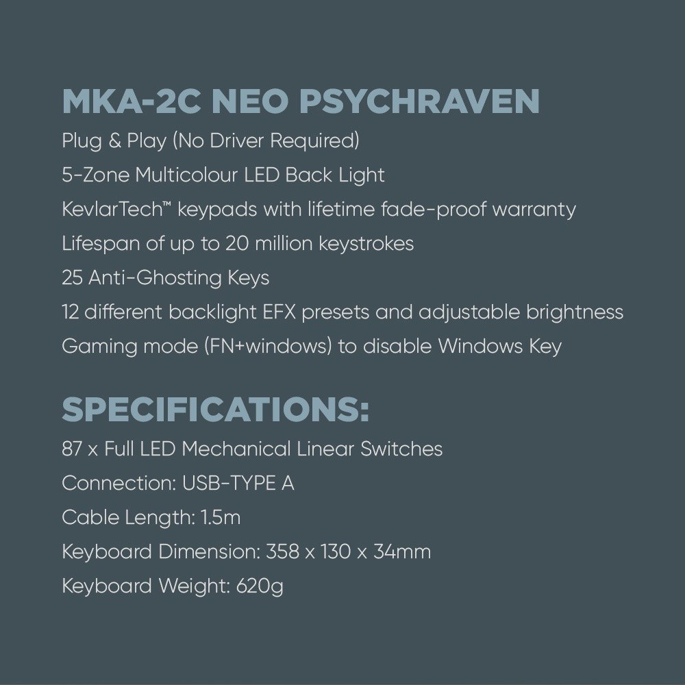 Armaggeddon MKA 2C NEO 87 Keys Hotswap Mechanical Gaming Keyboard | 12 ...
