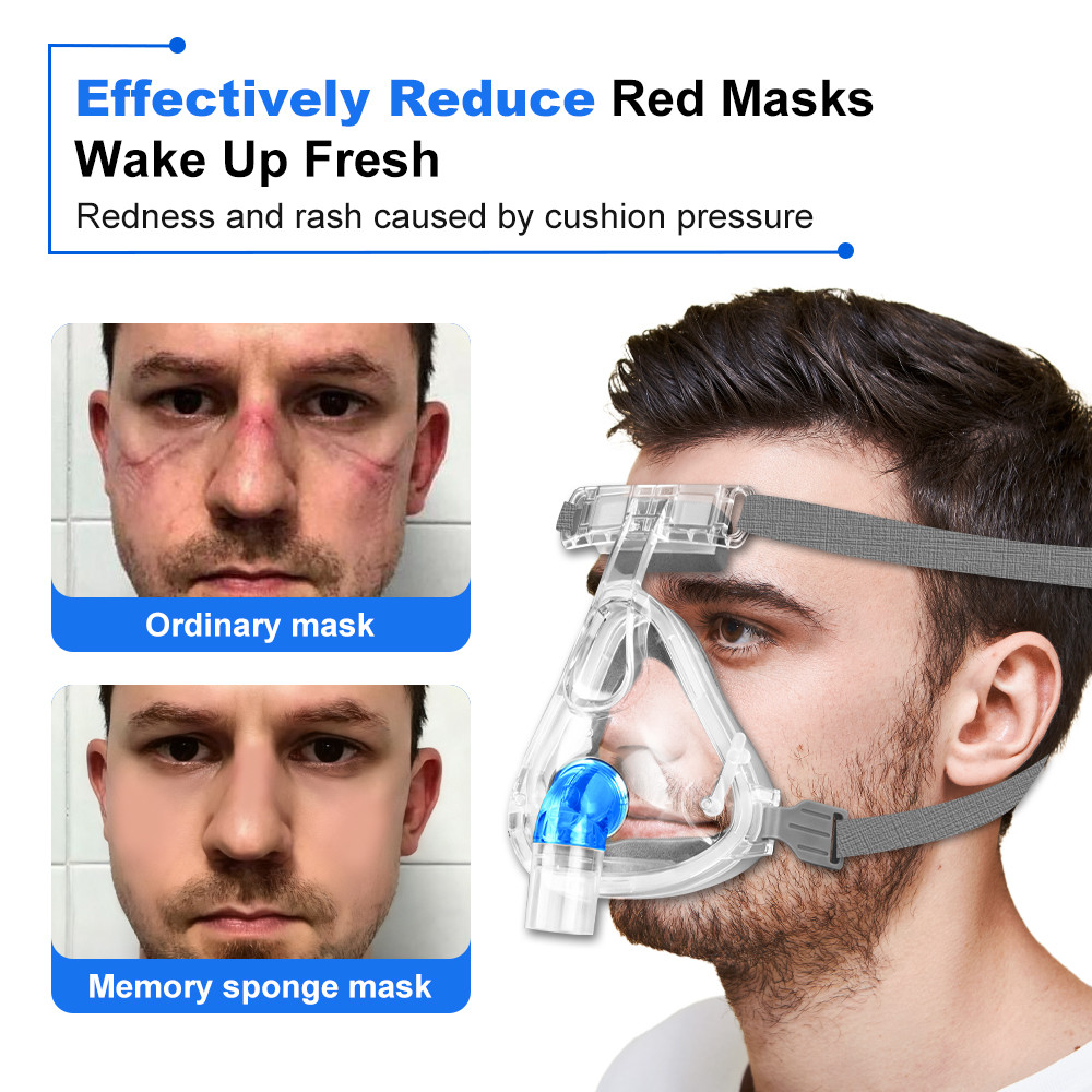 Memory Foam Full Face CPAP Mask Reusable Silicone Mask with Cushion ...