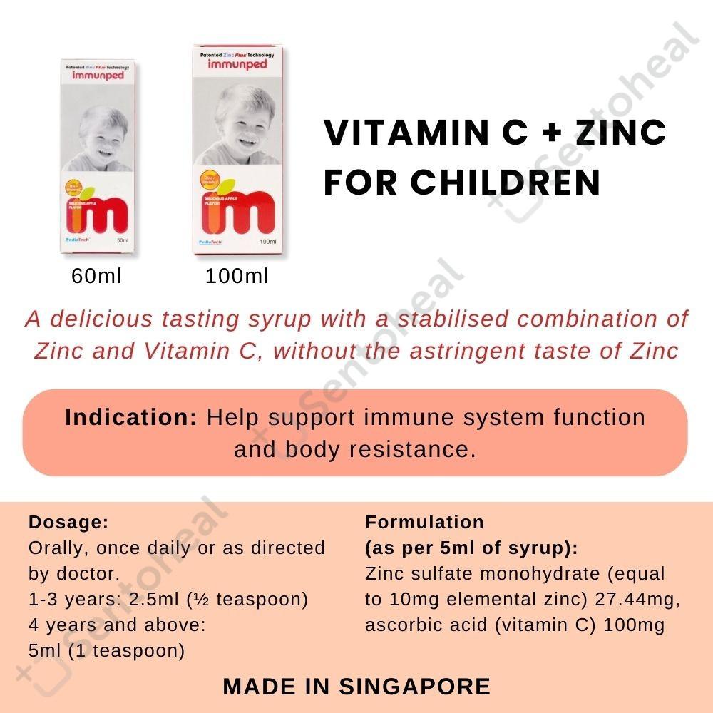 Immunped Vitamin C and ZinC for children 60ml/ 100ml | Shopee Singapore