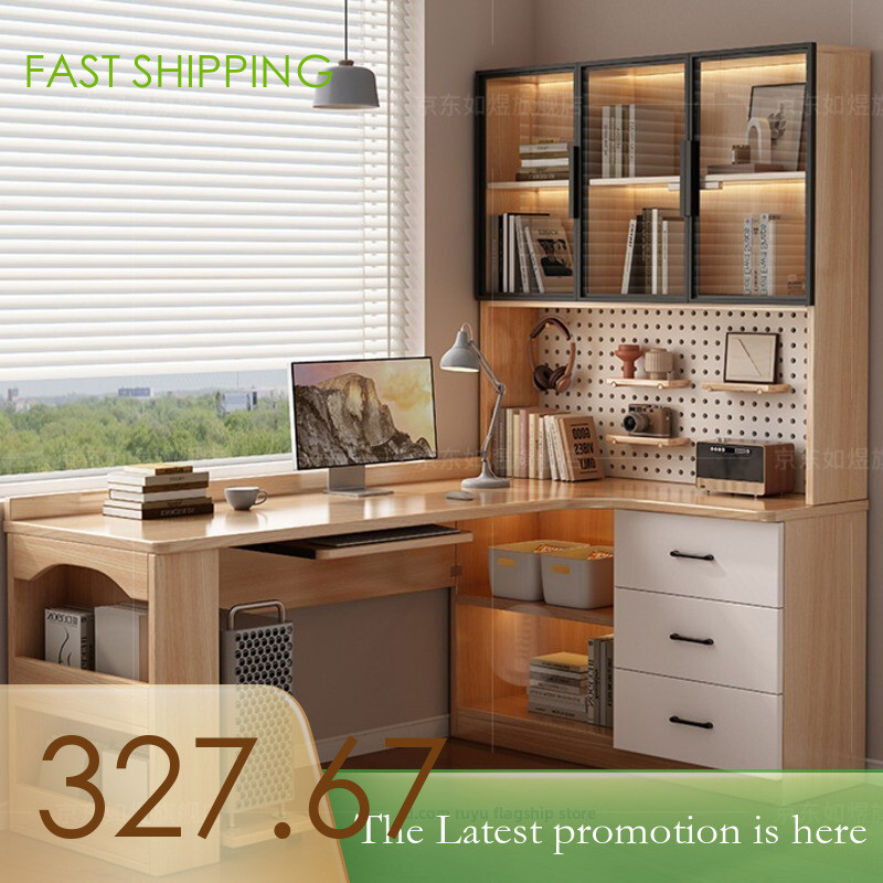 Shape L Table Desktop Home Desk Bookshelf Corner Table Simple Children ...