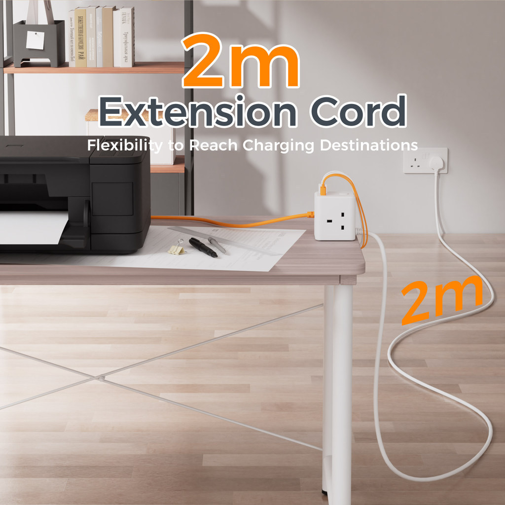TESSAN Cube Extension Cord Multi Plug Adapter with Swtich USB C Socket ...