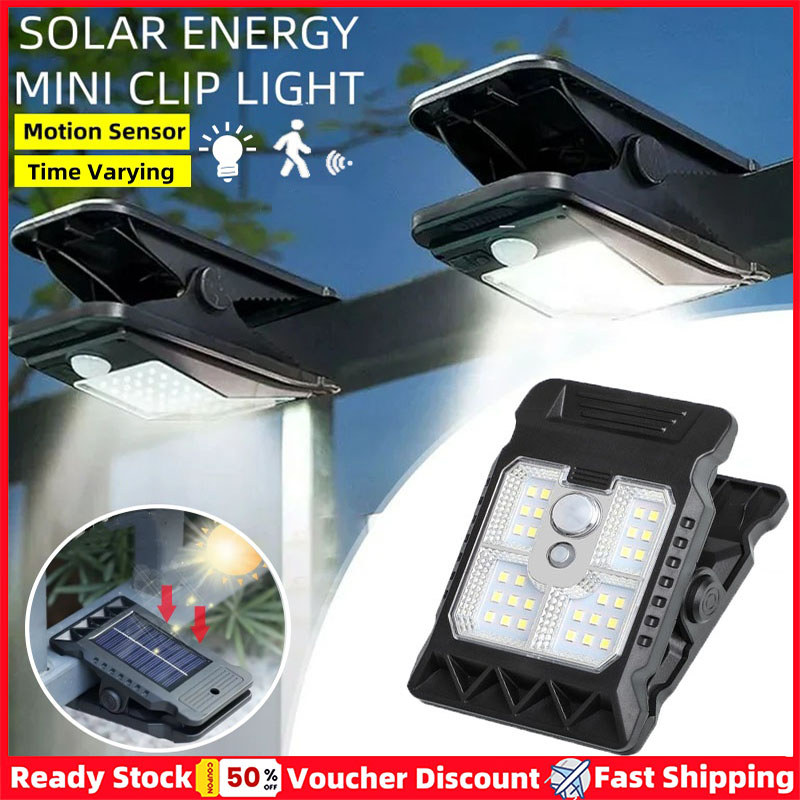 2PCS Outdoor Clip On Solar Garden Light With Motion Sensor IP65 ...
