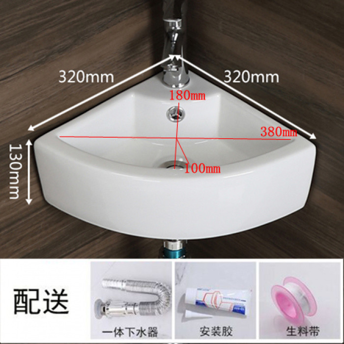 Small bathroom wash basin triangle basin balcony mini hanging basin ...