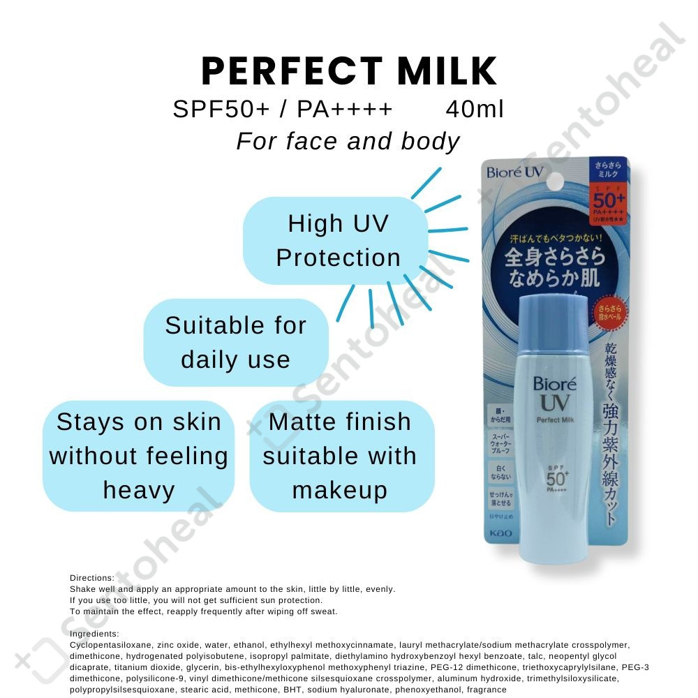 Biore UV Perfect Milk Sunblock - Waterproof/ Sun Protection/ Sun Care ...
