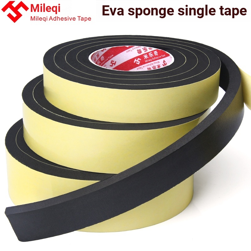 [5/8/10mm Thick] EVA Black Sponge Tape Single-Sided Strong Viscosity ...