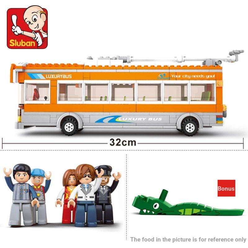 Little Luban 0332 Tram Bus Compatible Lego City Assembling Building ...
