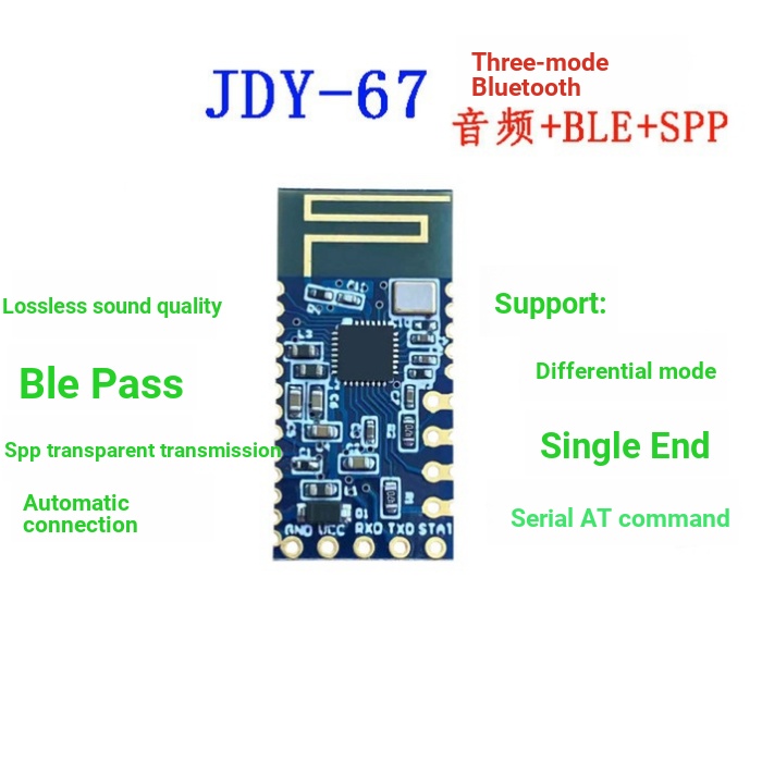 JDY-67 Dual Mode Audio Bluetooth Module SPP BLE Transparent ...