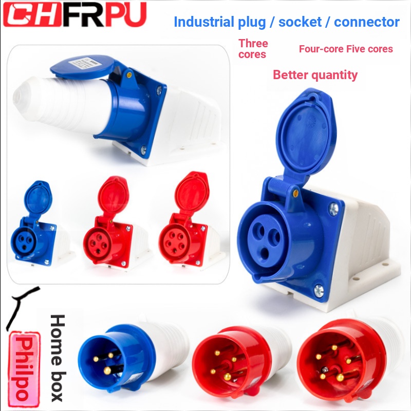 B. b.Industrial Plug Socket Connector 3 Cores 4 Cores 5 Holes 16A/32A ...