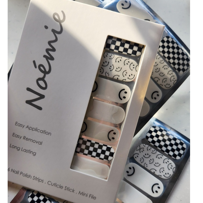 [SG Brand] Smiley Checkers Quirky Fun Nail wraps Manicure Stickers ...