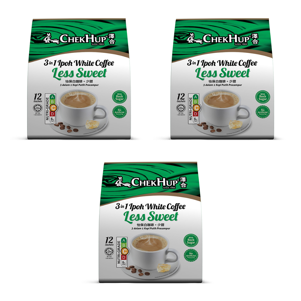 [Bundle of 3] Chek Hup White Coffee 12S- Less Sweet (Halal) | Shopee ...