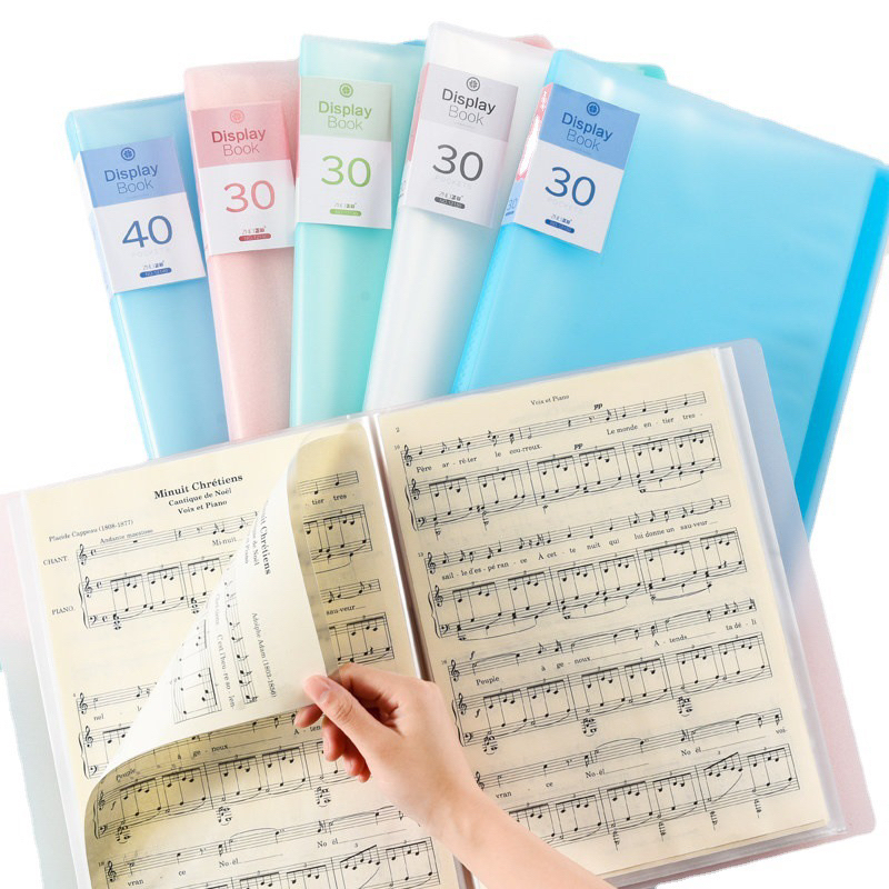 30 pockets A4 Clear Display Book Pocket Plastic File Folder/ Paper ...