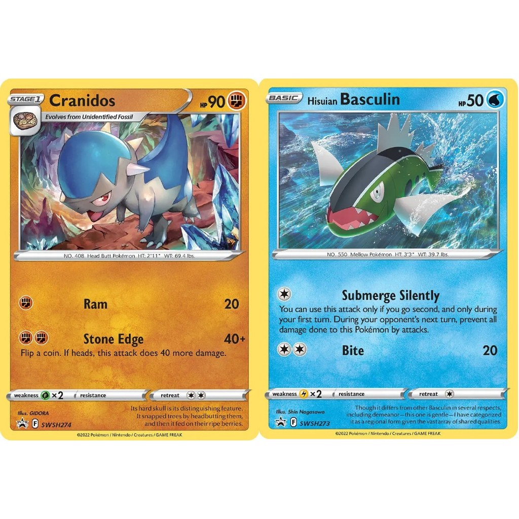 Pokemon TCG - Silver Tempest Checklane Promo Set (Cranidos , Hisuian ...