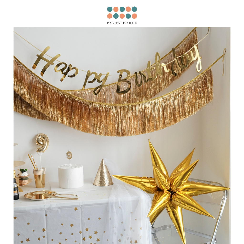 Premium Gold color theme birthday party decoration | Shopee Singapore