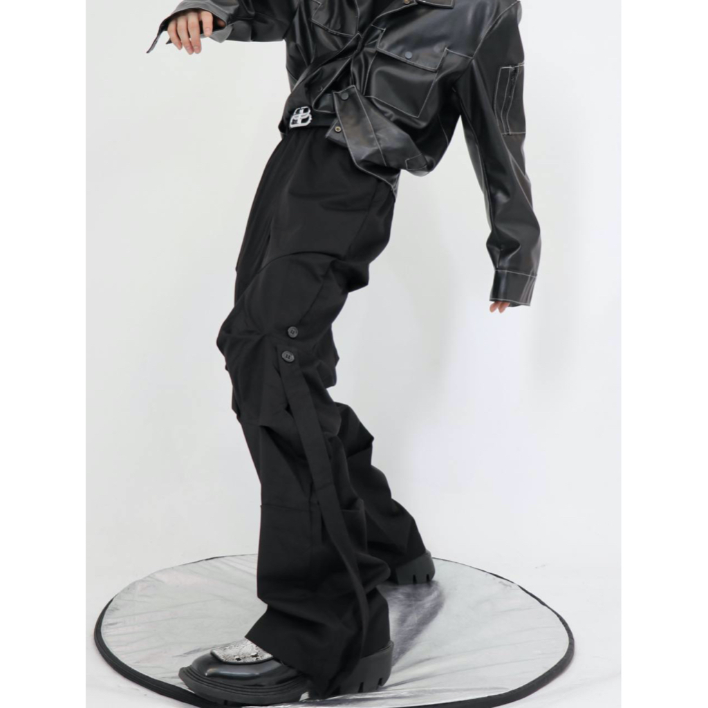 Flared Bondage Pants - TikTok Carti Pants Cargo and Bondage Detail ...