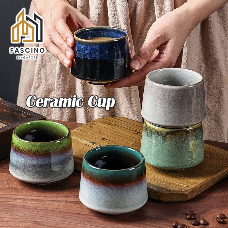 【SG】225ML Retro Ceramic Coffee Mug Japanese Tea Cup Water Breakfast ...