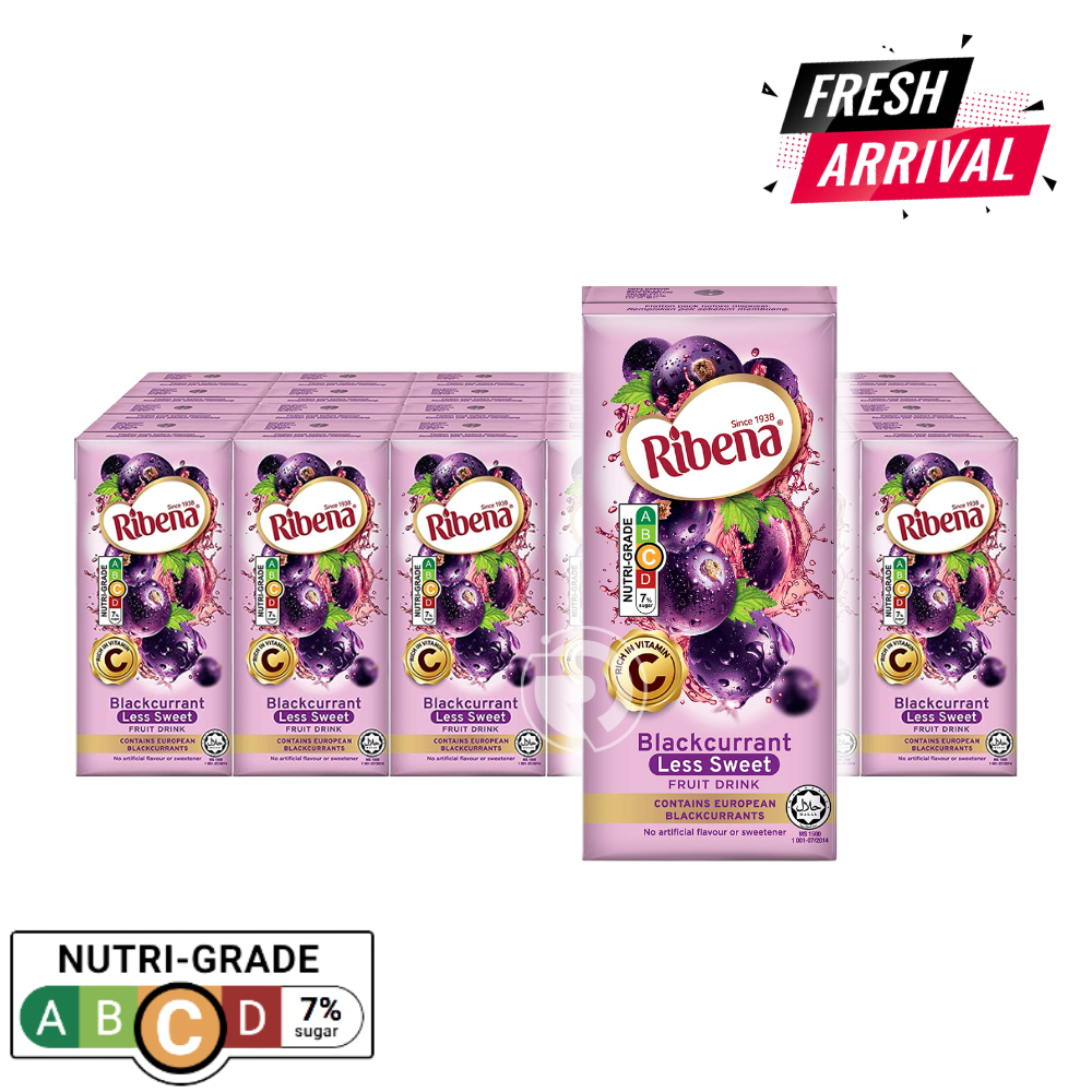 Ribena Blackcurrant Fruit Drink [Original/Less Sweet/Light] (200ml x 24 ...